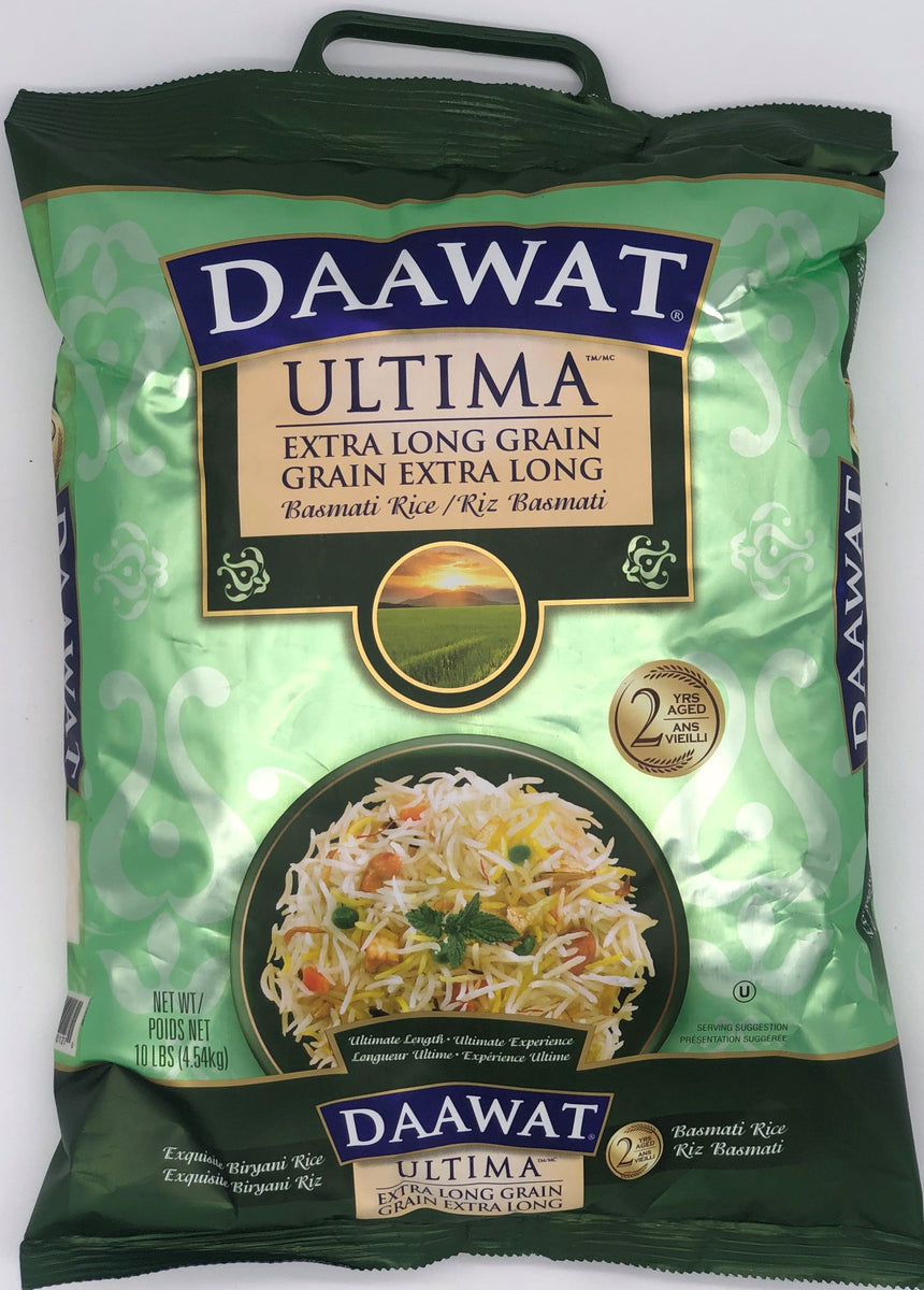 Daawat Ultima Basmati Rice Green Bag 10 Lb – TajFresh